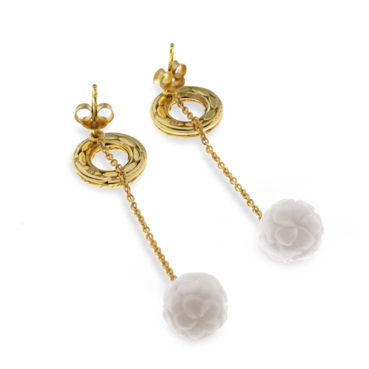 Anting Drop Besar Perak Koleksi Jepun Sterling Silver 925 Gold Plated ...